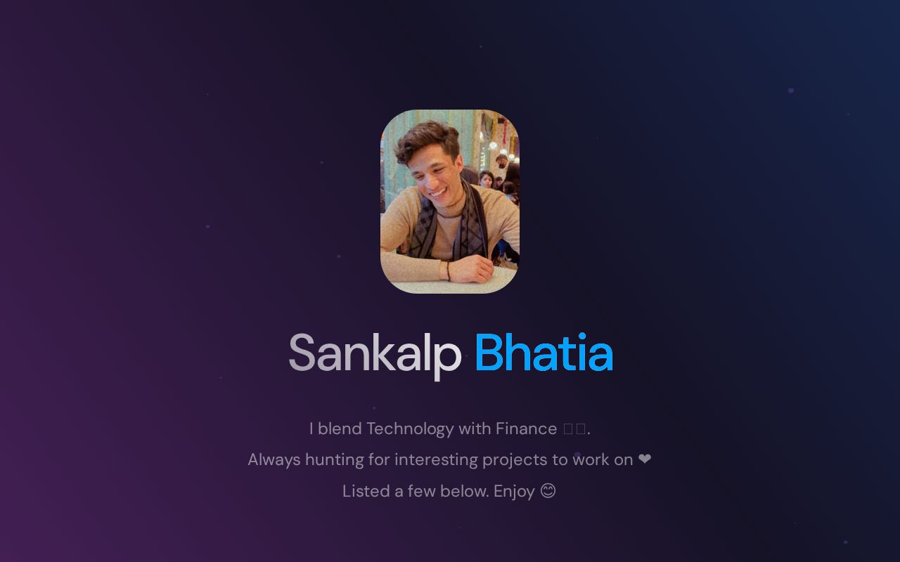 Sankalp's Portfolio Website